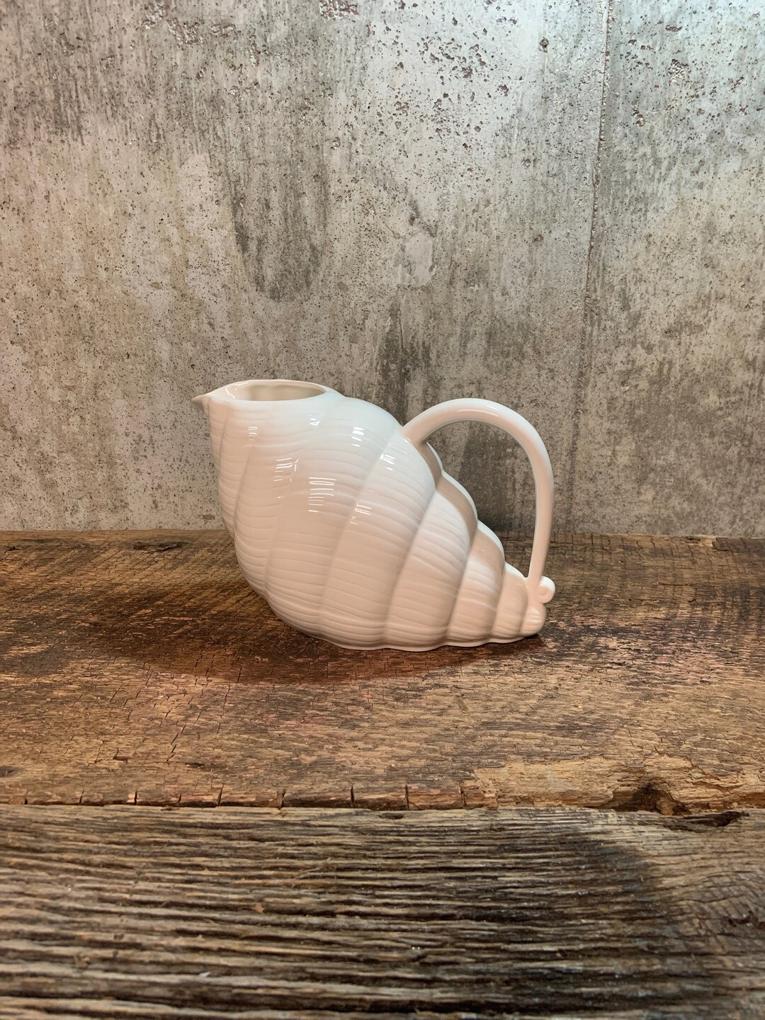White Shell Pitcher Tilt Shell Pitcher Shafford Original - Etsy