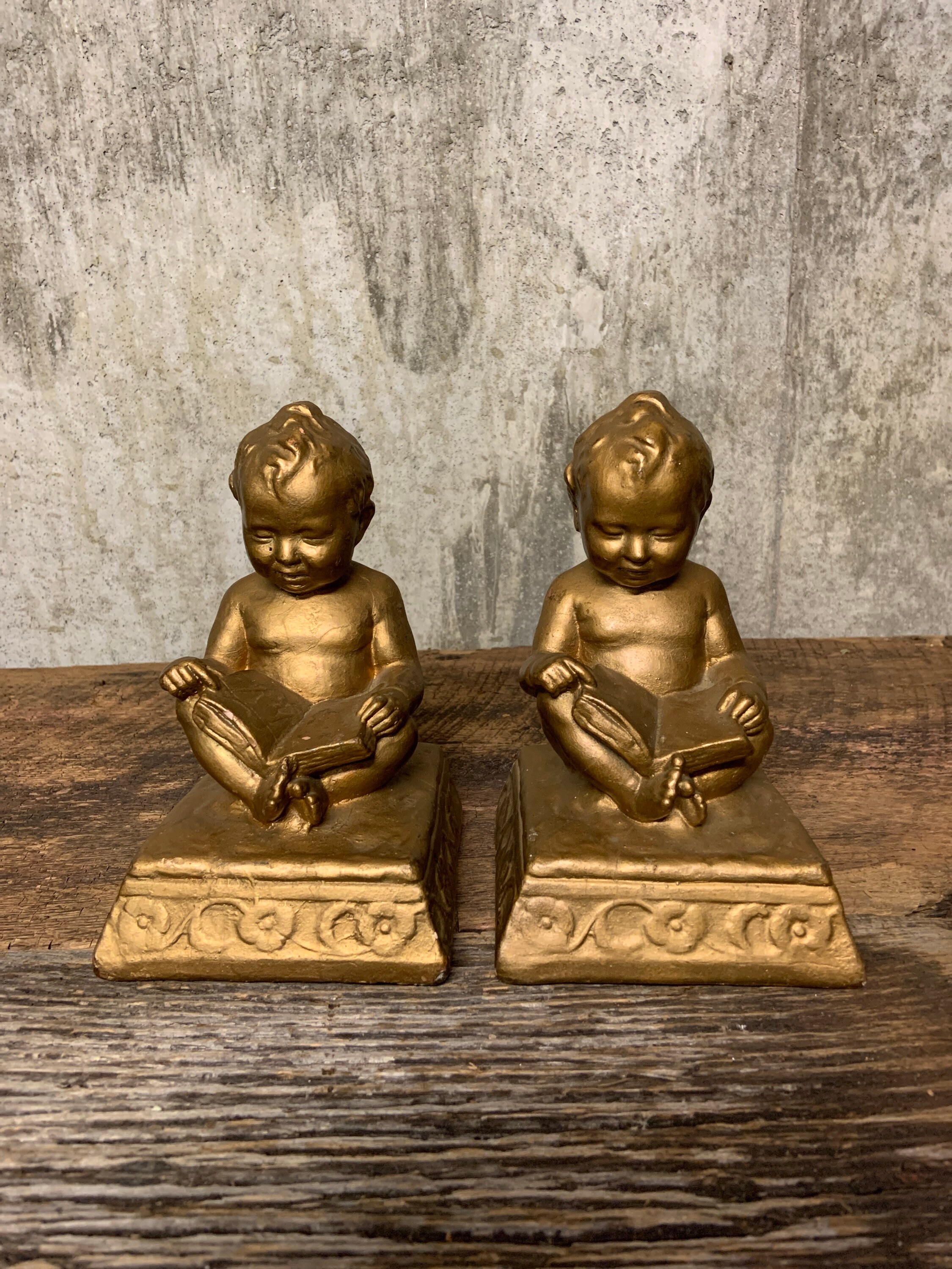 Gold Bookends, Metal Bookends, Child Book Bookends, Library Bookends ...