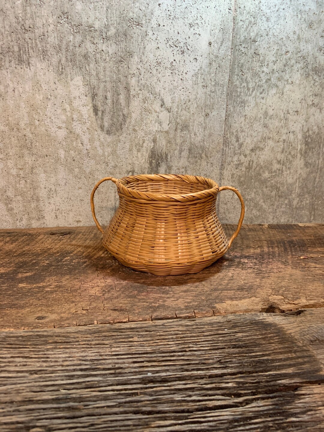 Cane Basket, Natural Cane, Flower Basket, Country Decor, Rustic Decor ...