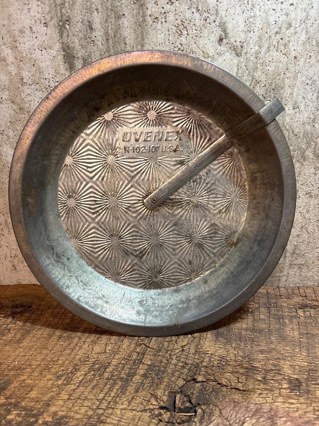 Vintage Ovenex Slider Pie Pan, 1930s Starburst Aluminum, Farmhouse ...