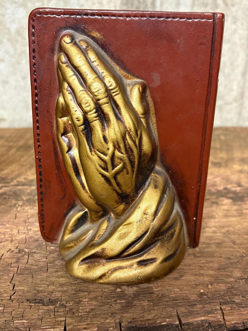 Gold Praying Hands Holy Bible Bookends, Library Decor, Made in Japan - Etsy