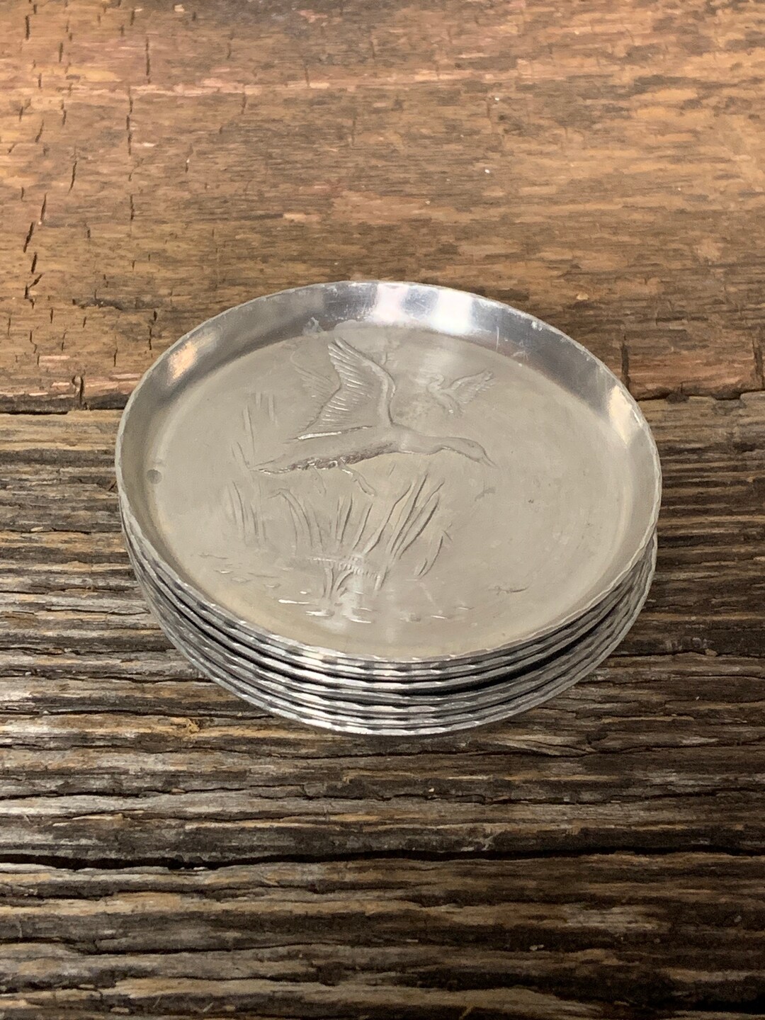 Duck Coasters, MCM Pressed Coaster, Round Aluminum Coaster, Drink ...