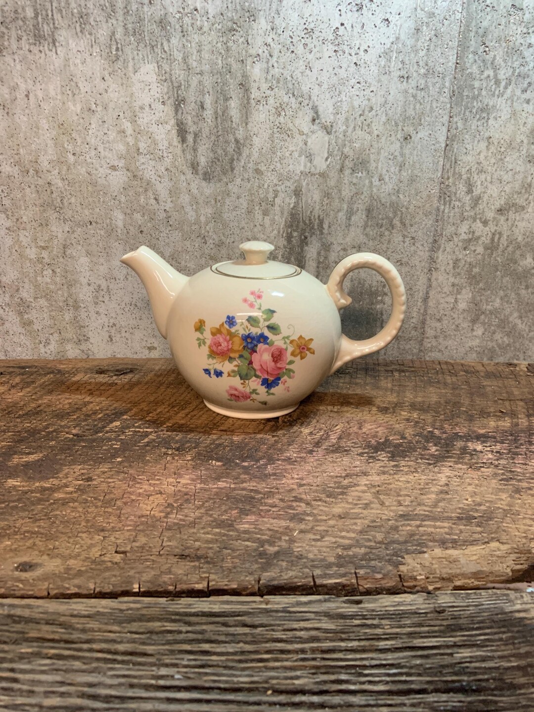 MCM Teapot, Floral Teapot, Vintage Pottery, 1950s Tea Pot, Floral ...