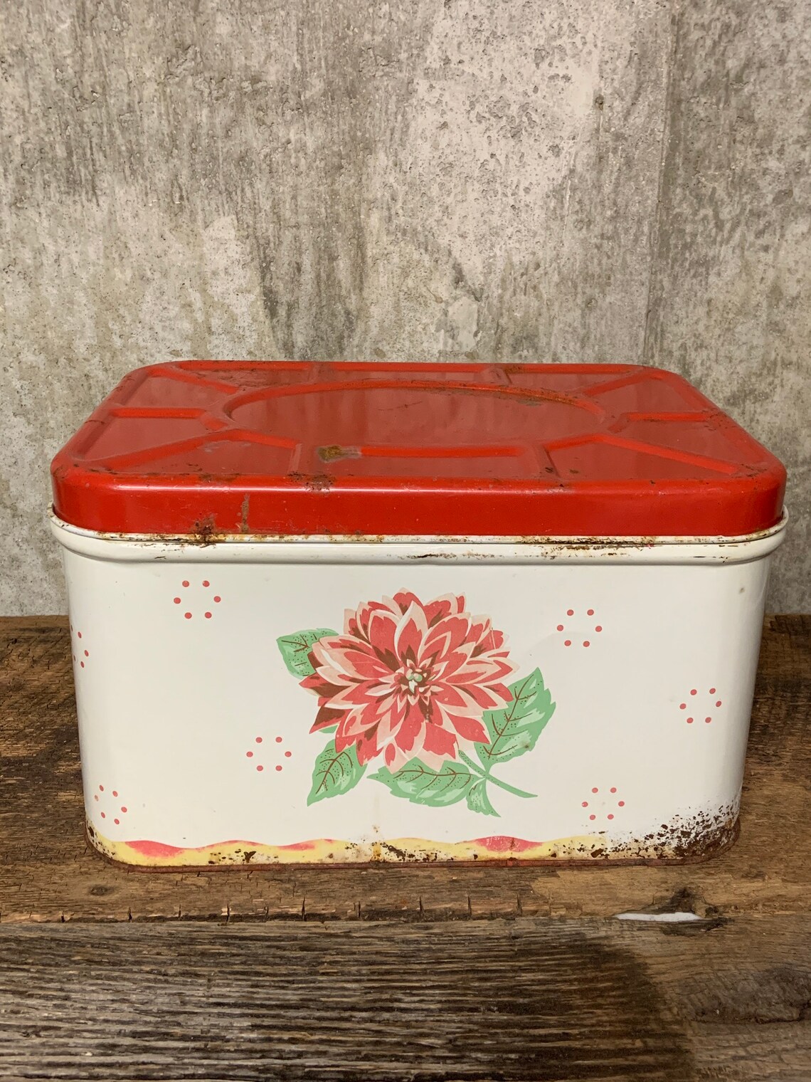 Vintage Bread Box Retro Bread Box Hinge Top Bread Box Metal - Etsy