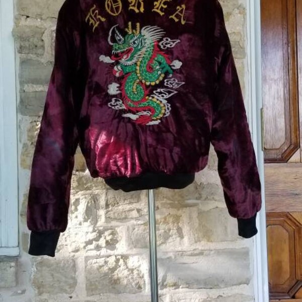 Korean Dragon on Bomber Jacket - Etsy