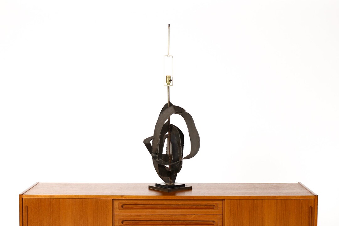 Mid Century Vintage 70’s Brutalist Torch Cut Table Lamp - Harry Balmer ...