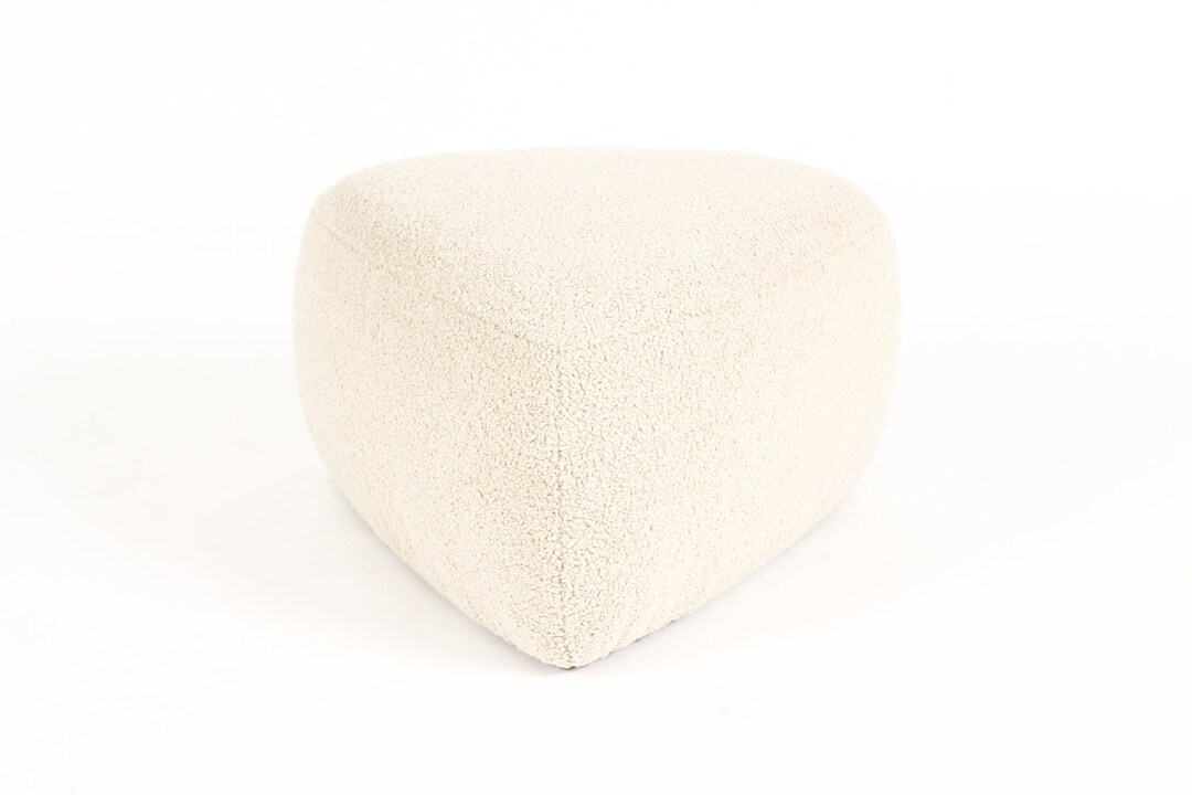 Custom Modernist Morro Triangular Ottoman / Footstool — Stone Bouclé ...