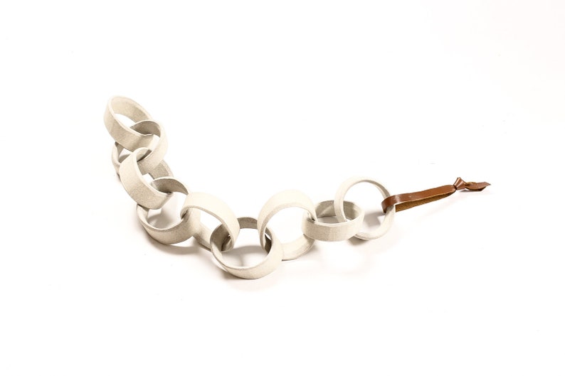 Modernist Extruded Ceramic Wall Chain — White Stoneware — 9 Links - Etsy