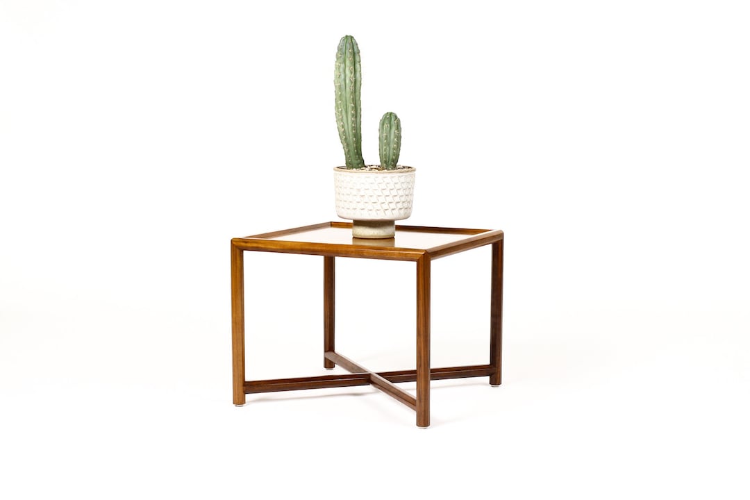 Danish Modern / Mid Century Square Walnut Janus Side Table — Edward ...