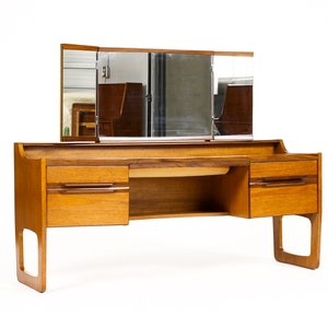Danish Modern / Mid Century Low Teak Vanity / Dressing Table — Meredew ...