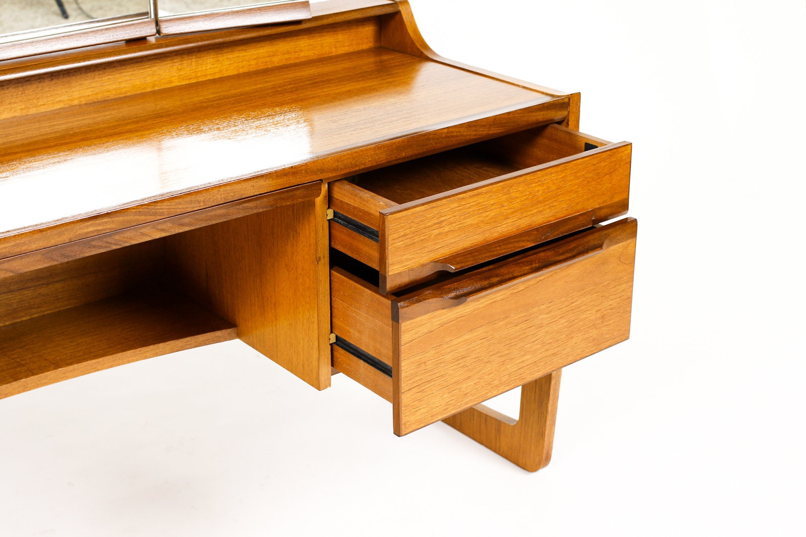 Danish Modern / Mid Century Low Teak Vanity / Dressing Table — Meredew ...