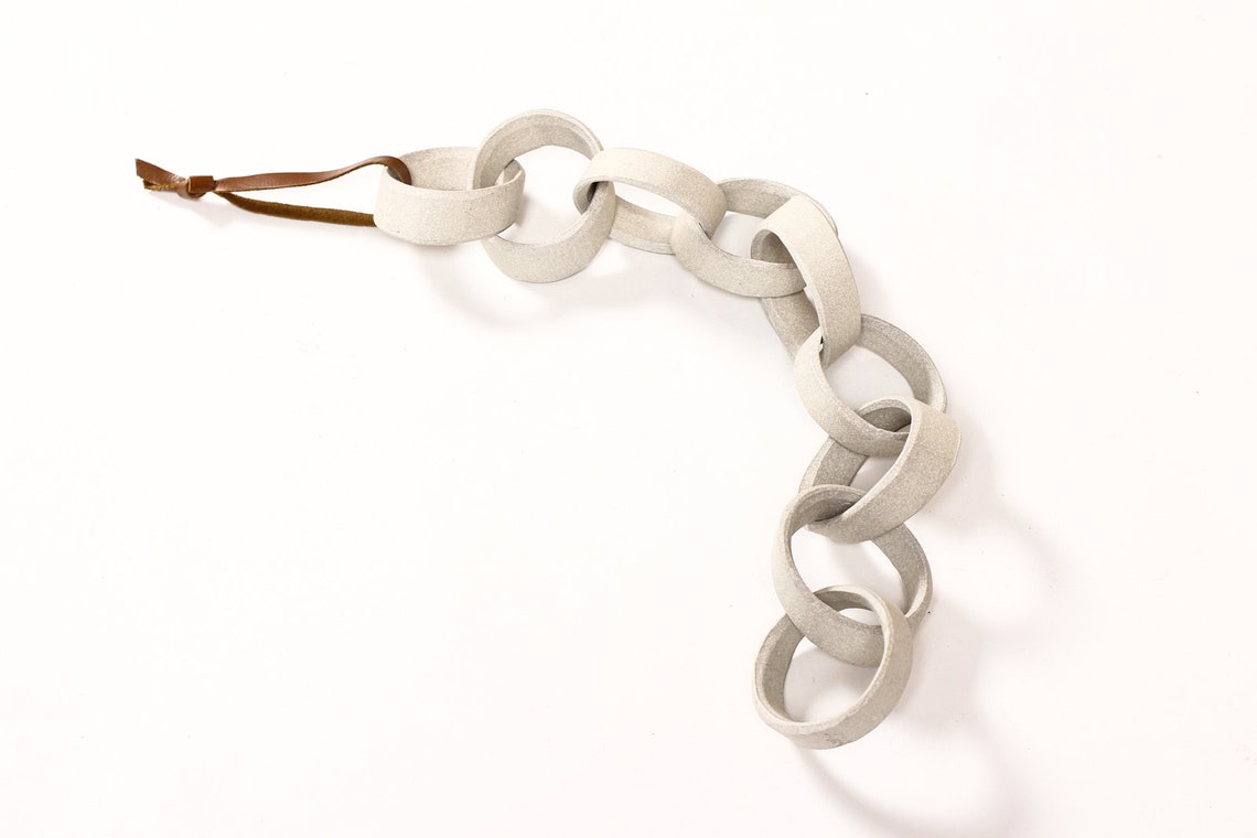 Modernist Extruded Ceramic Wall Chain — White Stoneware — 9 Links - Etsy