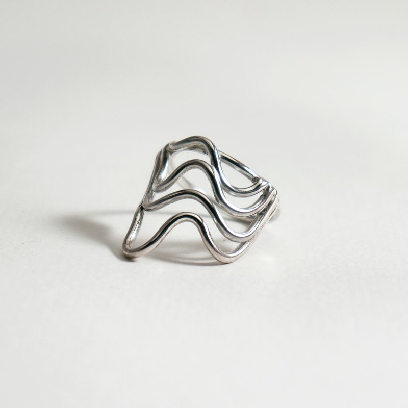 Modern Silver Ring - Etsy