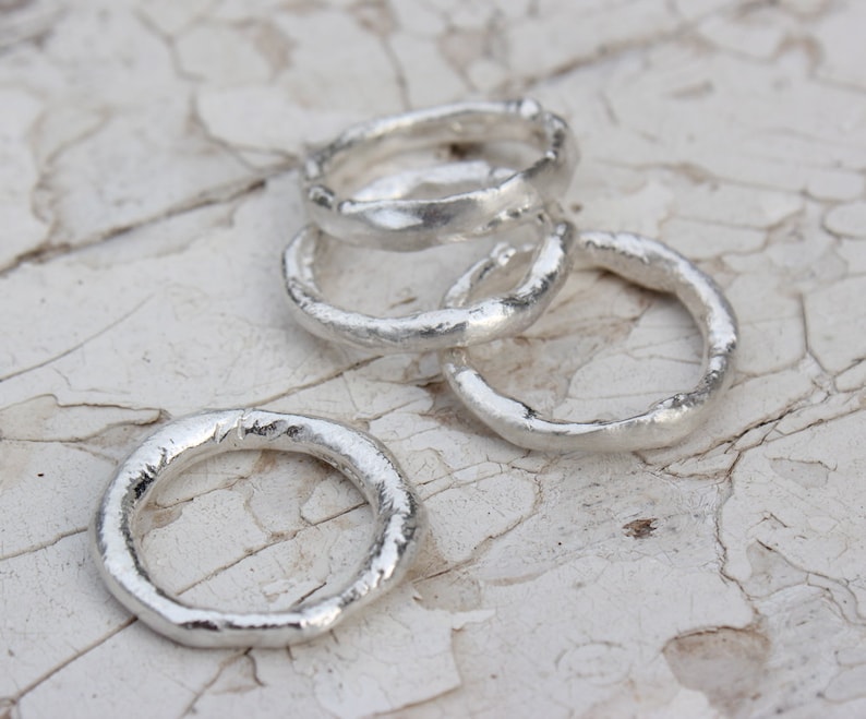Rustic Ring Handmade in Recycled Sterling Silver Organic | Etsy
