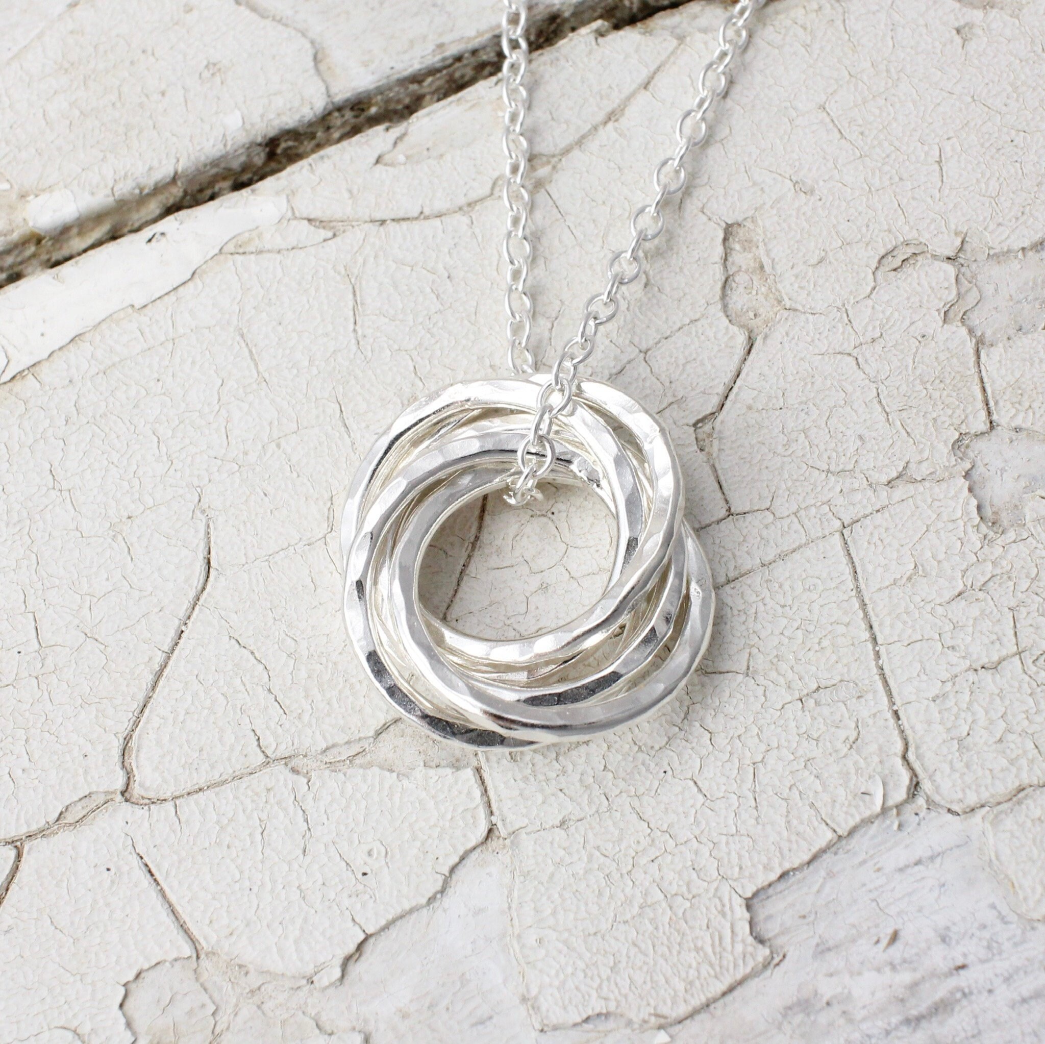 Five Interlocking Circles Necklace Handmade In Sterling | Etsy