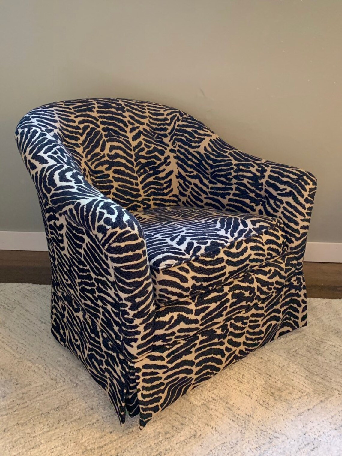 1980s Vintage Upholstered Swivel Rocking Chair Reupholstered - Etsy