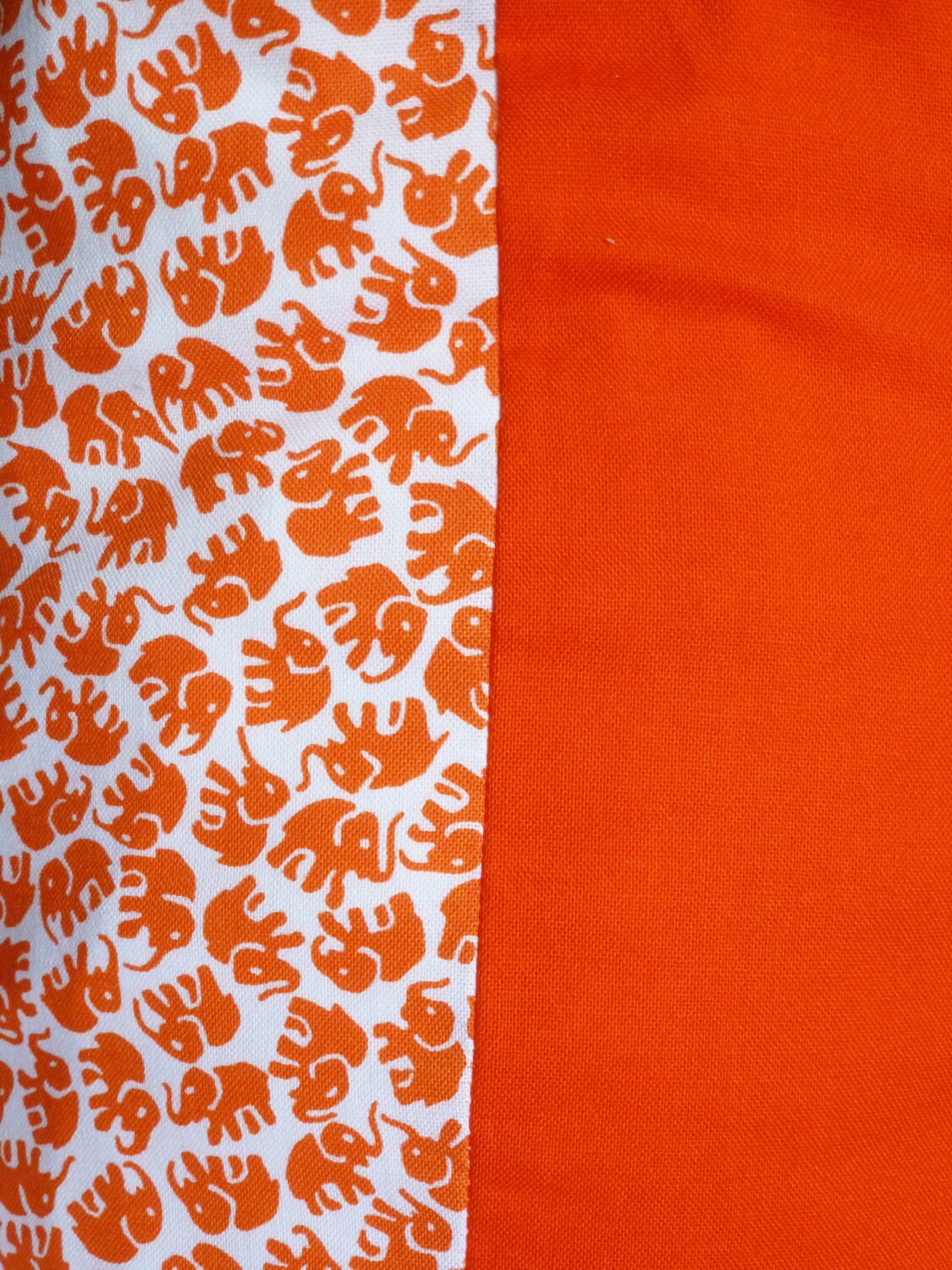 100% Cotton Tangerine Orange Elephants Pillow Cover for Nursery or ...