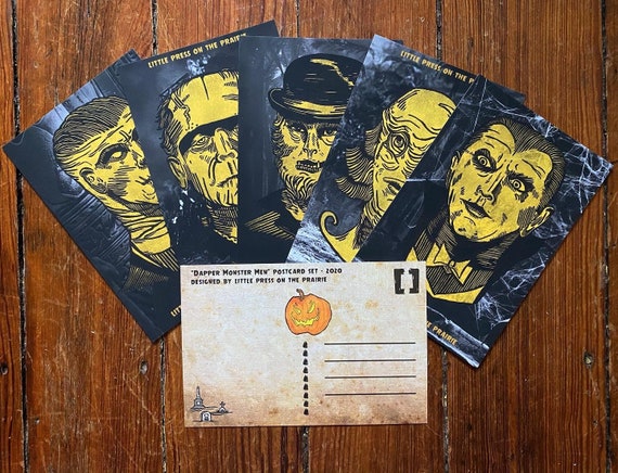 Dapper Monster Men Postcard Set - Etsy