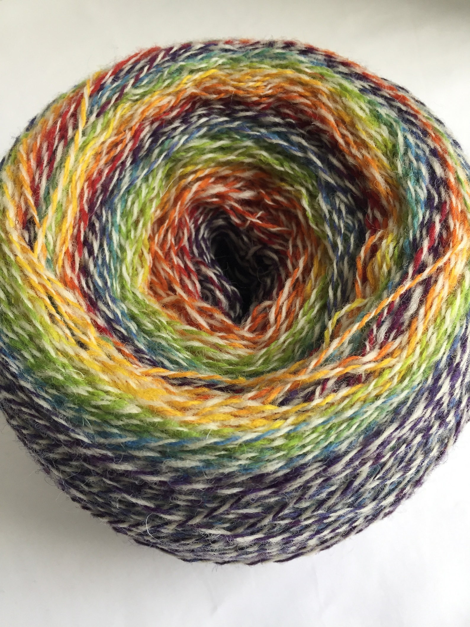 Organic Wool Yarn Blue Red Green Yellow Self Striping DK 2ply - Etsy