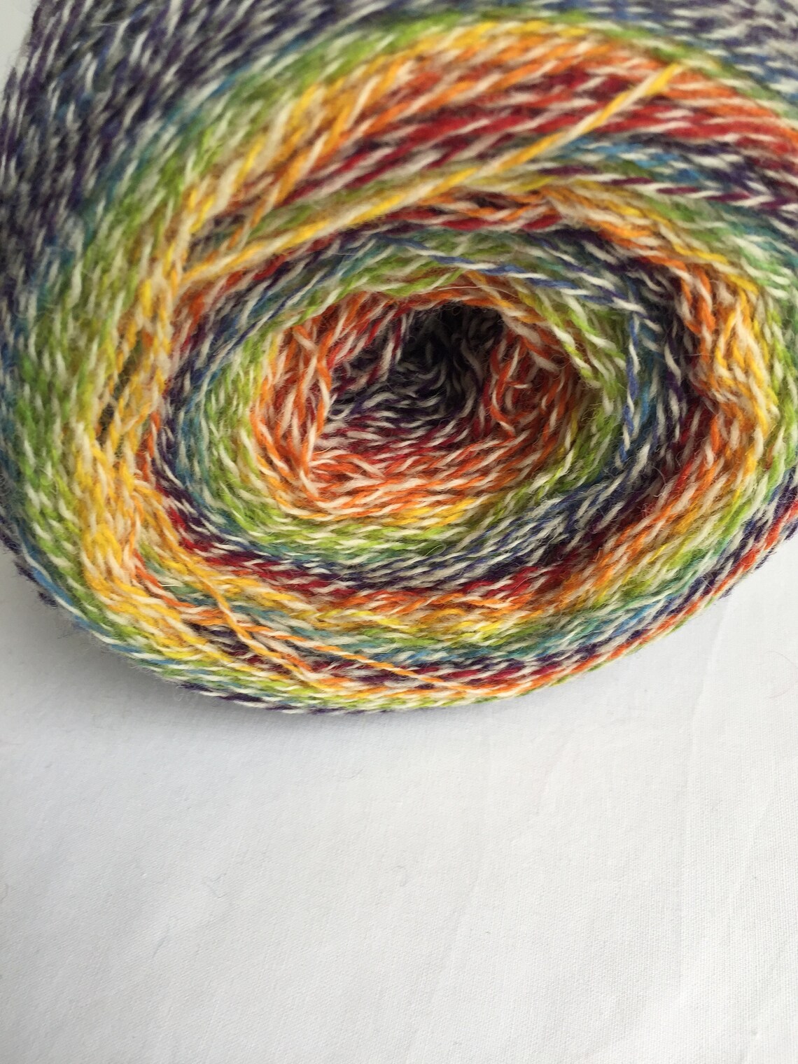 Organic Wool Yarn Blue Red Green Yellow Self Striping DK 2ply - Etsy
