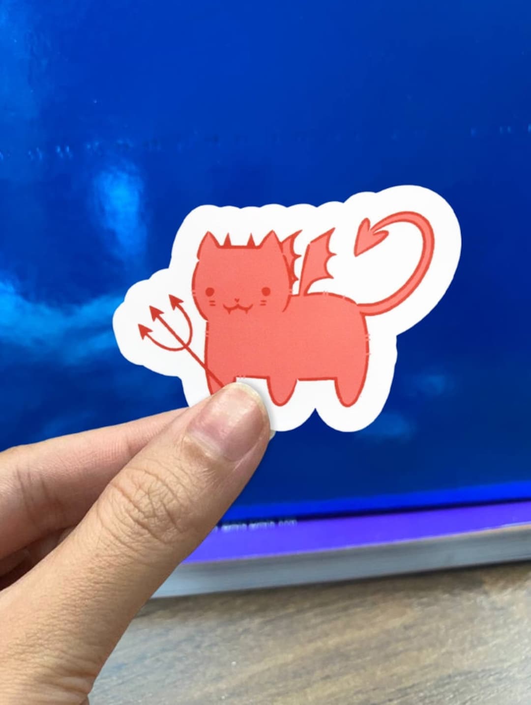 Devil Demon Kitty Cat Sticker Laptop Decal Stationary - Etsy