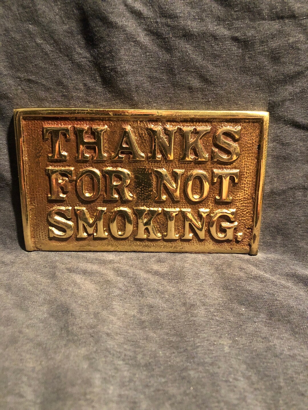 Vintage Brass Thanks for Not Smoking Sign Double Sided Wow - Etsy