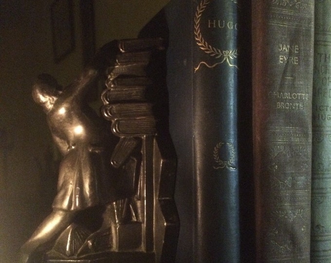 Goth Bookends Pair Librarian Books Dark Patina Unusual Creepy Cool Cast ...