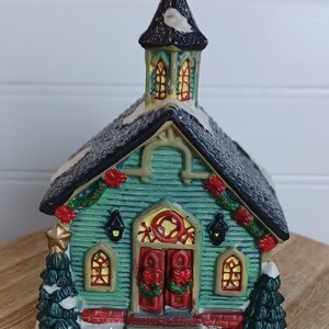 Vintage Christmas Village Church With Steeple Collectible - Etsy