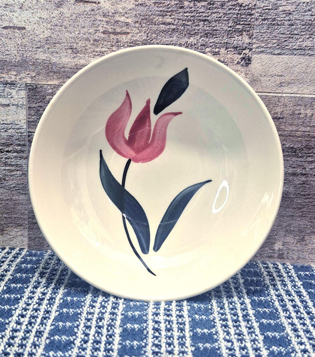 Vintage Stetson Small Hand Painted Bowl Dish, Pink Tulip Design ...