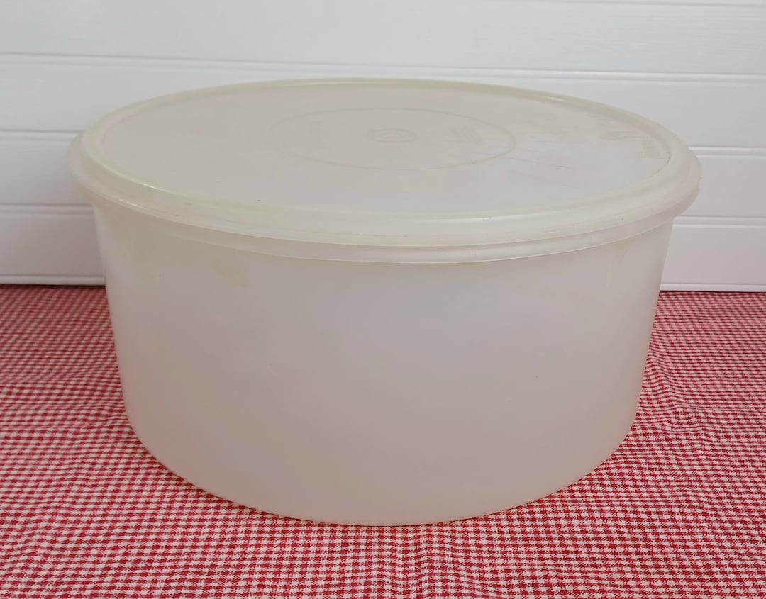 Vintage TUPPERWARE Large Round Carry All Storage Container 256-1 With ...