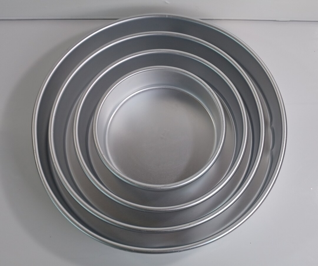 WILTON Round Aluminum 4-pc Cake Pan Set: 6", 8", 10" & 12" Diameter by ...