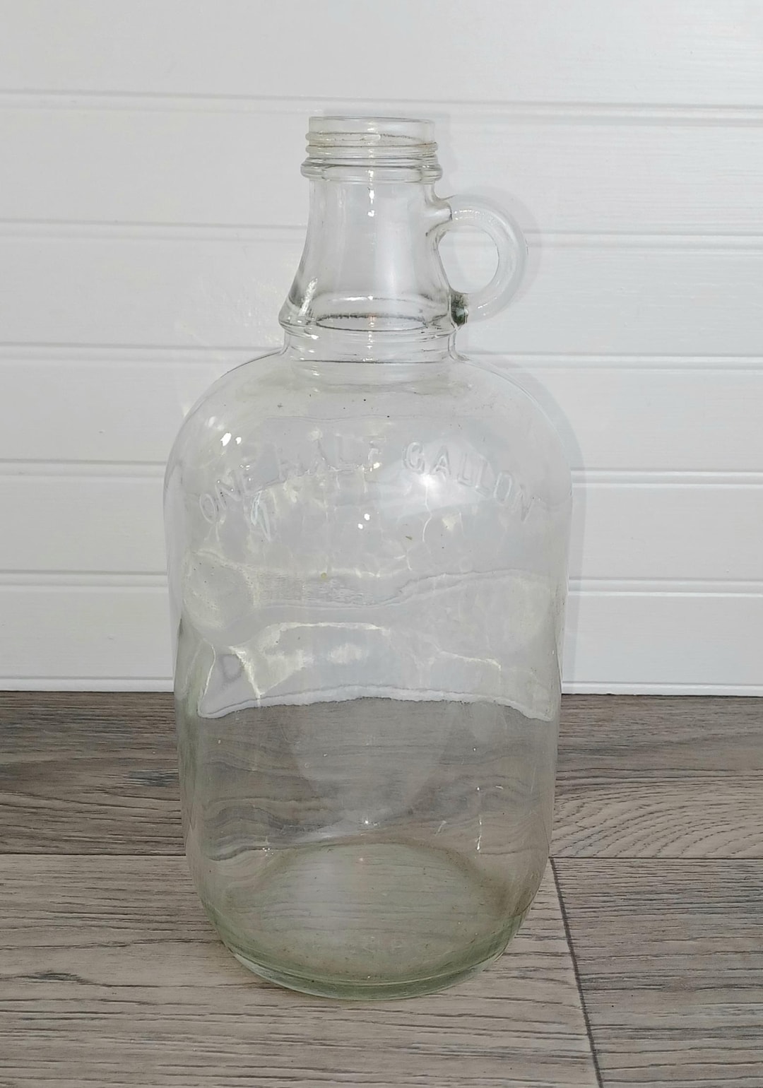 Vintage BALL Clear Glass Jug With Finger Loop P104-64 One Half Gallon ...