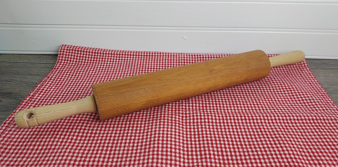 Vintage Wood Rolling Pin 17 6/8" Farmhouse Rustic Baking Homemaker ...