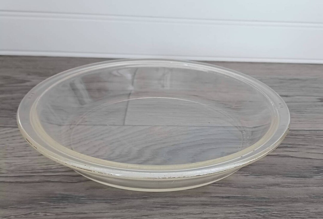 Antique Pyrex 208 Clear Glass Round Pie Pan Baking Dish, 8.5 Dia. VERY ...