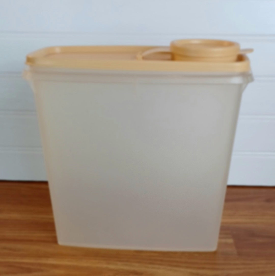 Vintage Tupperware Cereal Keeper: Harvest Gold Lid, Store-n-pour #469 ...