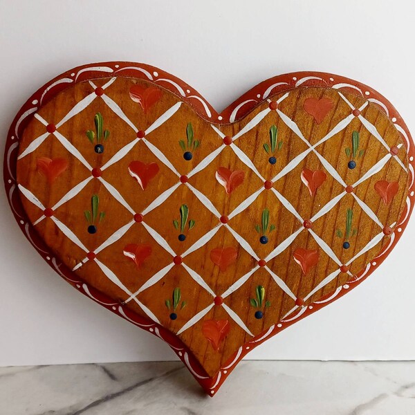 Painted Wooden Heart - Etsy