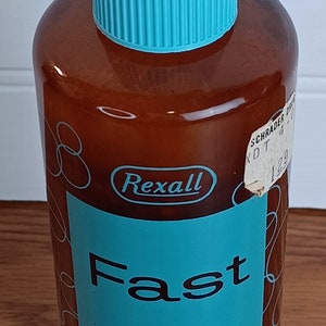 Vintage REXALL Fast Dandruff Treatment Shampoo in Amber Glass Bottle, 8 ...