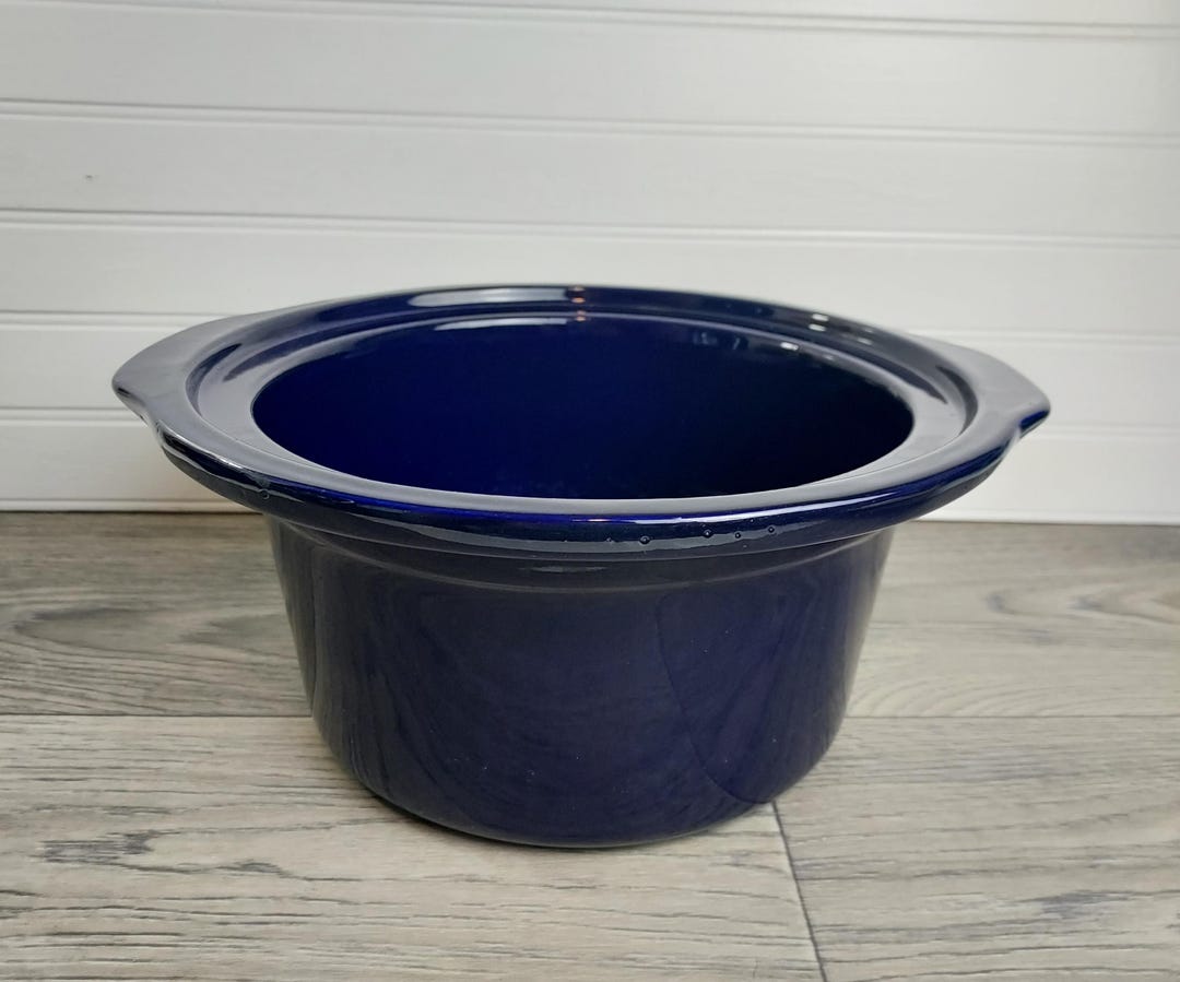 Vintage Large Round Ceramic Crock Pot Slow Cooker Liner, 5 Qt Size ...