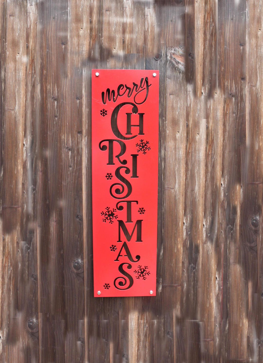 Metal Merry Christmas Sign: Powder Coat Holiday Wall Decor - Etsy