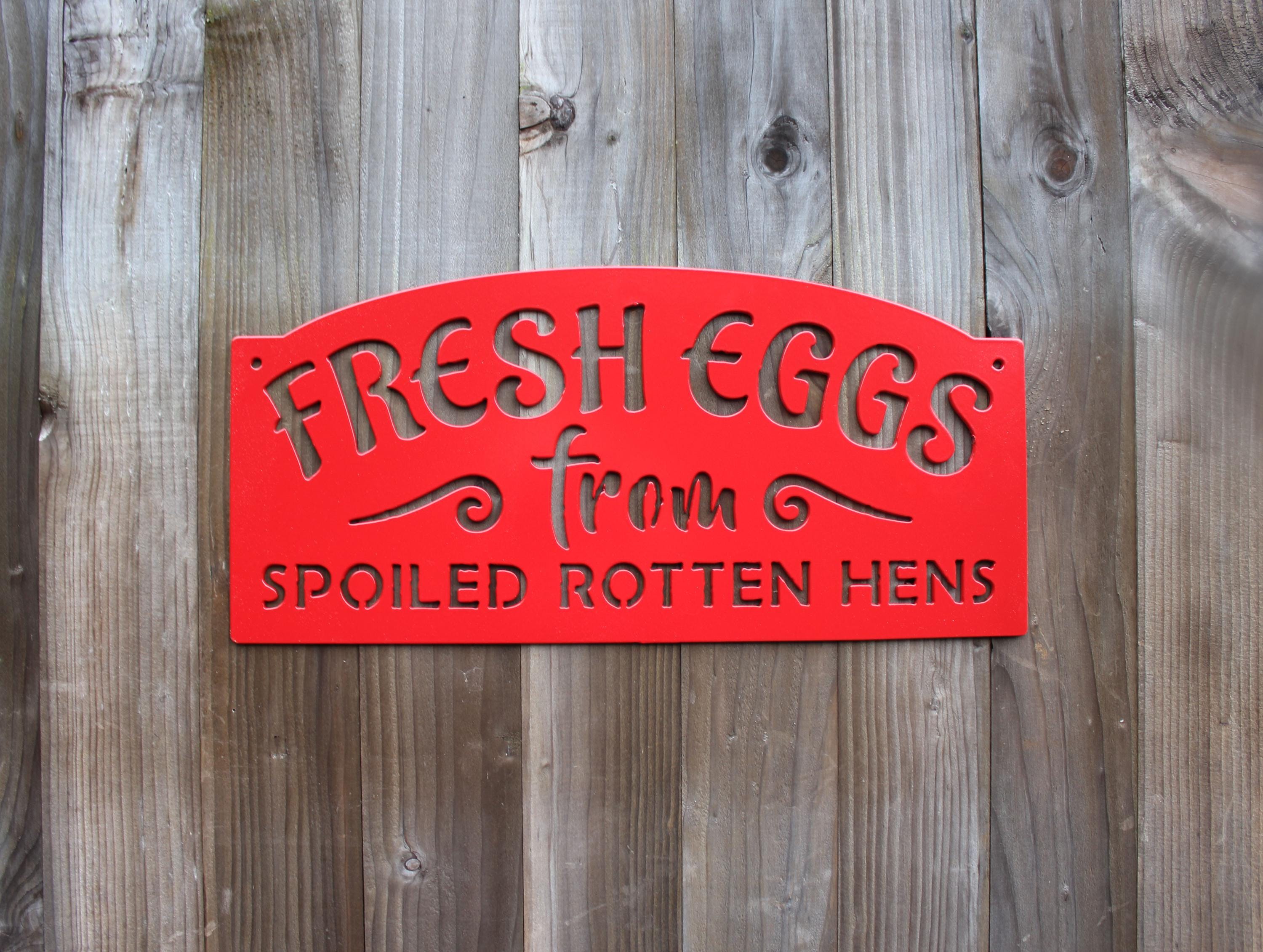 Fresh Eggs Metal Sign: Rustic Farmhouse Chicken Coop Decor - Etsy
