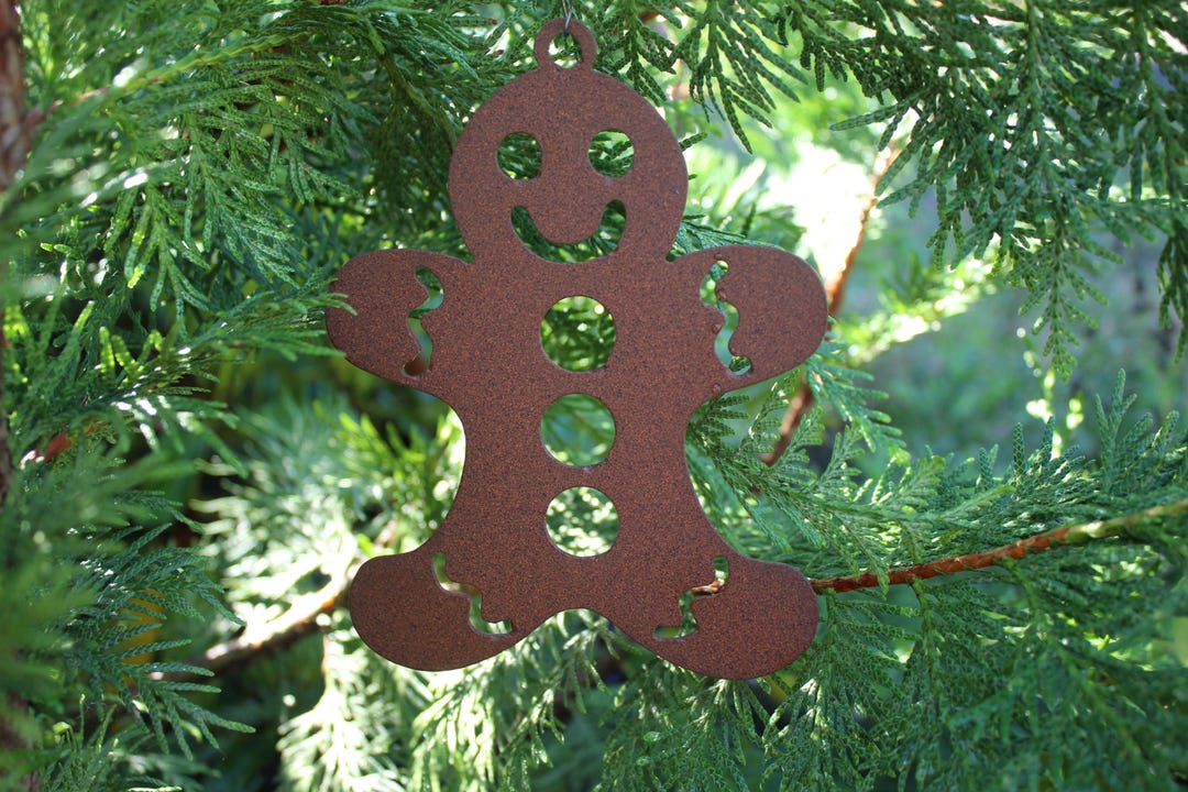 Handcrafted Metal Gingerbread Man Christmas Ornament: Powder Coat ...