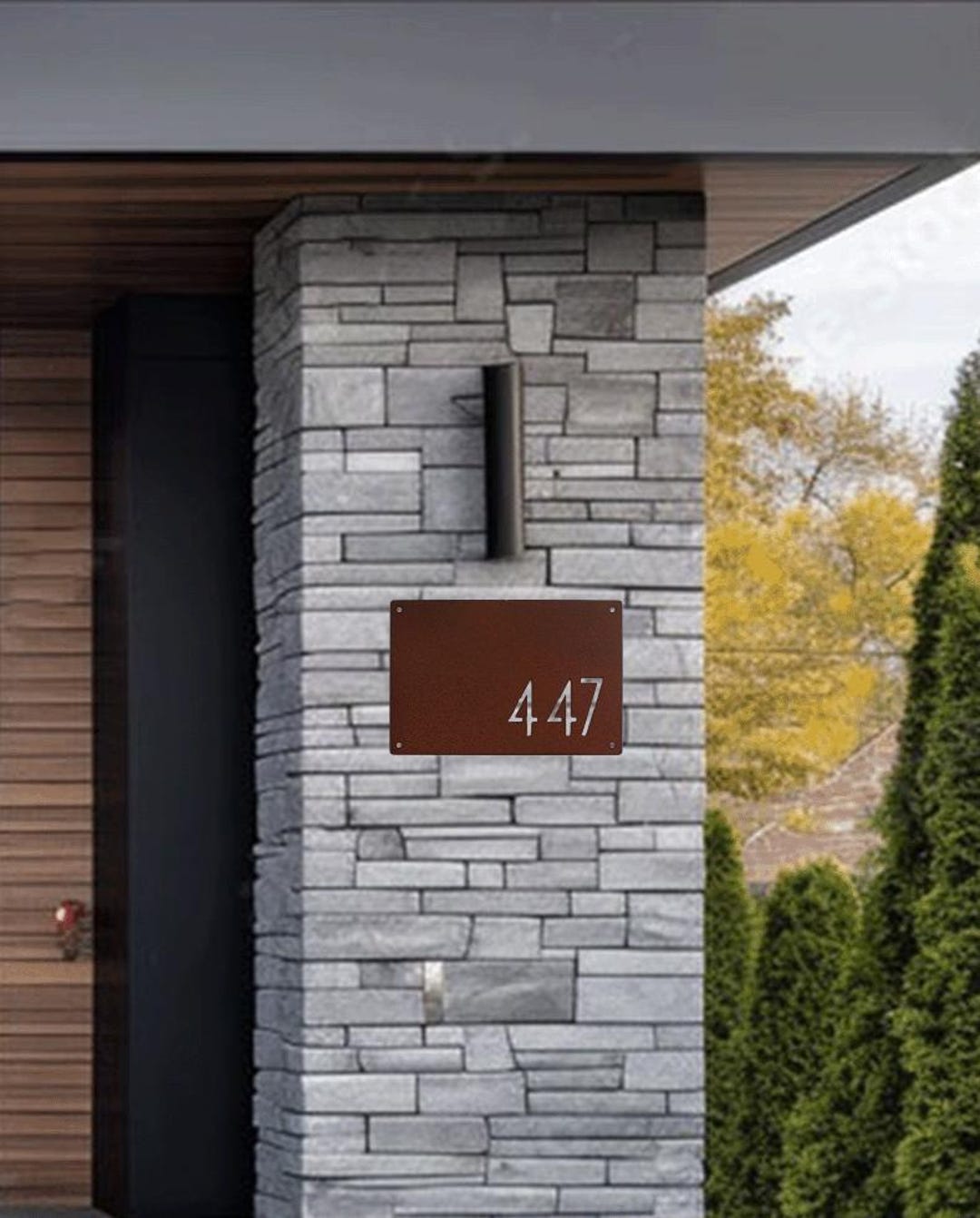 Modern Metal Address Sign With Custom House Number, Custom Address Sign ...