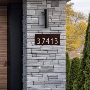 Modern Metal Address Sign With Custom House Number, Custom Address Sign ...