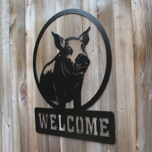 Rustic Metal Pig Welcome Sign: Farmhouse Front Porch Decor - Etsy