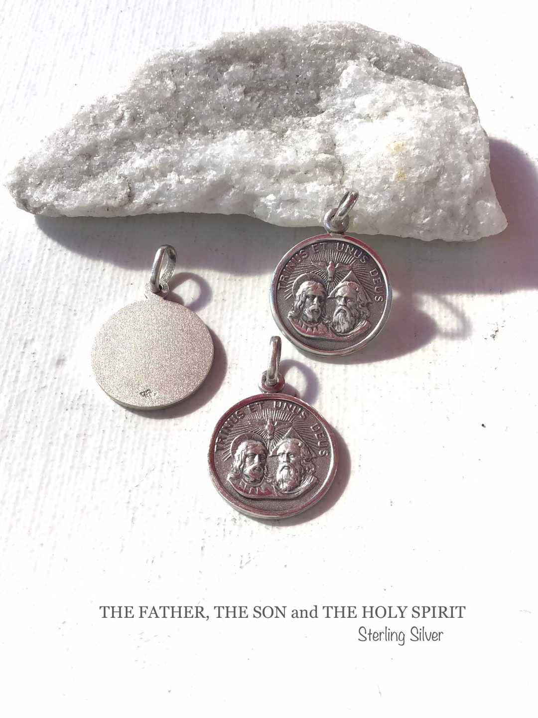 Holy Trinity Charm. Solid Silver. - Etsy