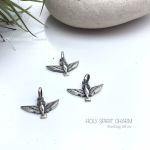 Holy Spirit Charm. Solid Silver. - Etsy