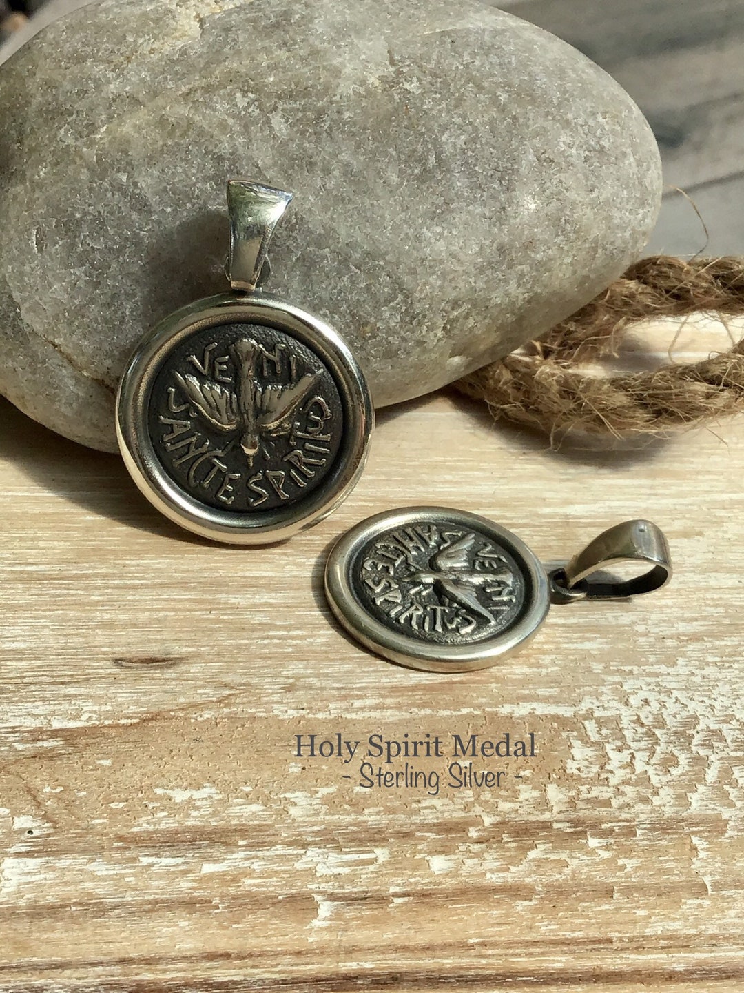 Holy Spirit Medal. Sterling Silver. - Etsy