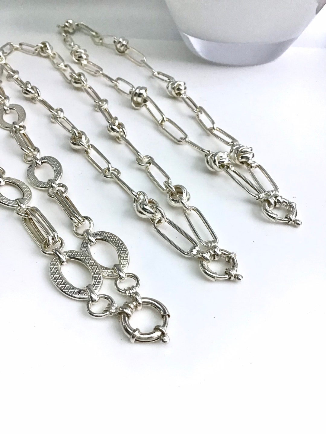 Mariner Clasp Chain. Sterling Silver. for Large Pendants. - Etsy