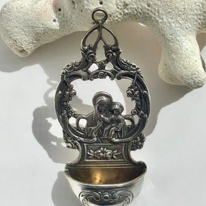 Holy Water Wall Font. Mid Century. Mother Mary and Child Jesus. Solid ...