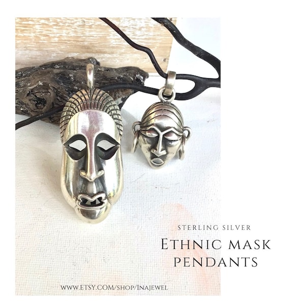 African Mask Pendant - Etsy